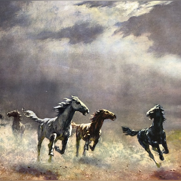 Vintage | Art | Vintage August Albo 962 Free As The Wind Equestrian Art ...